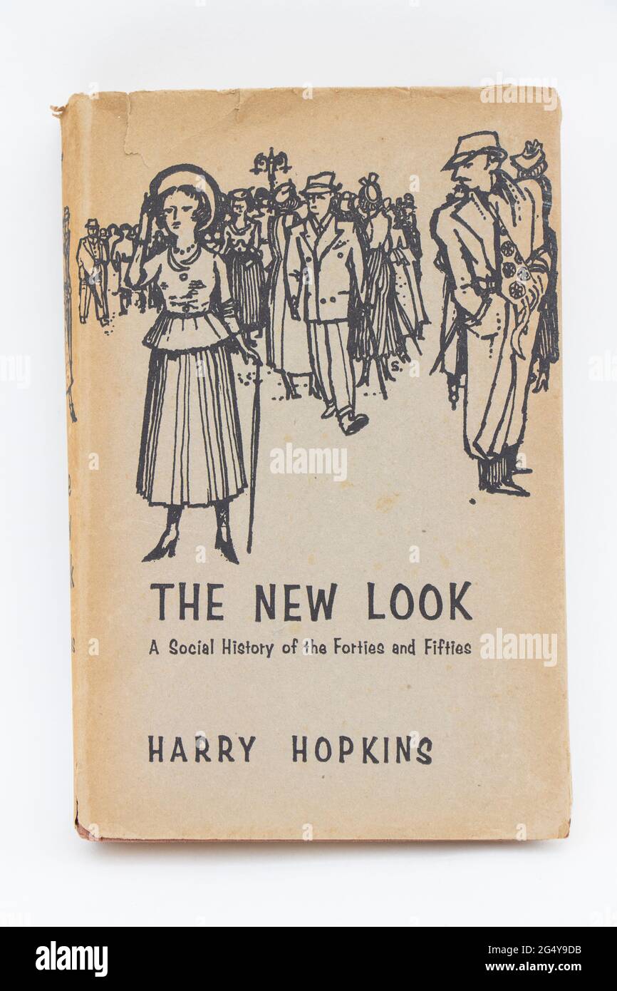 old book about New Look fashion from the 1940s and 1950s on a white ...