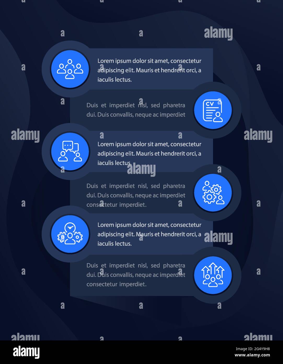 team management, HR, infographics with line icons Stock Vector Image ...