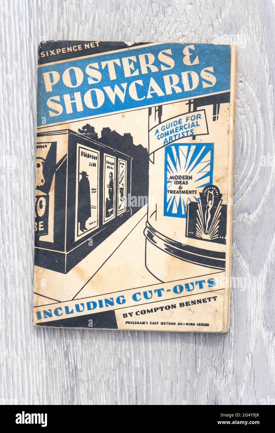 posters and showcases guide for commercial artists on a wood effect ...