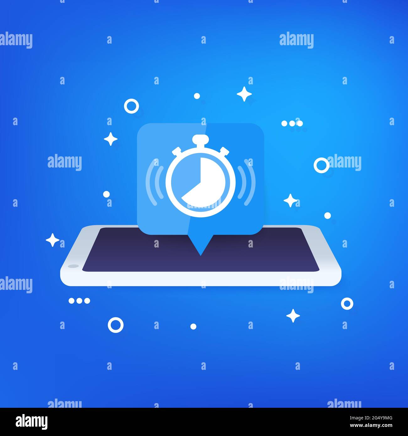 chronometer, countdown icon with a smart phone Stock Vector Image & Art ...