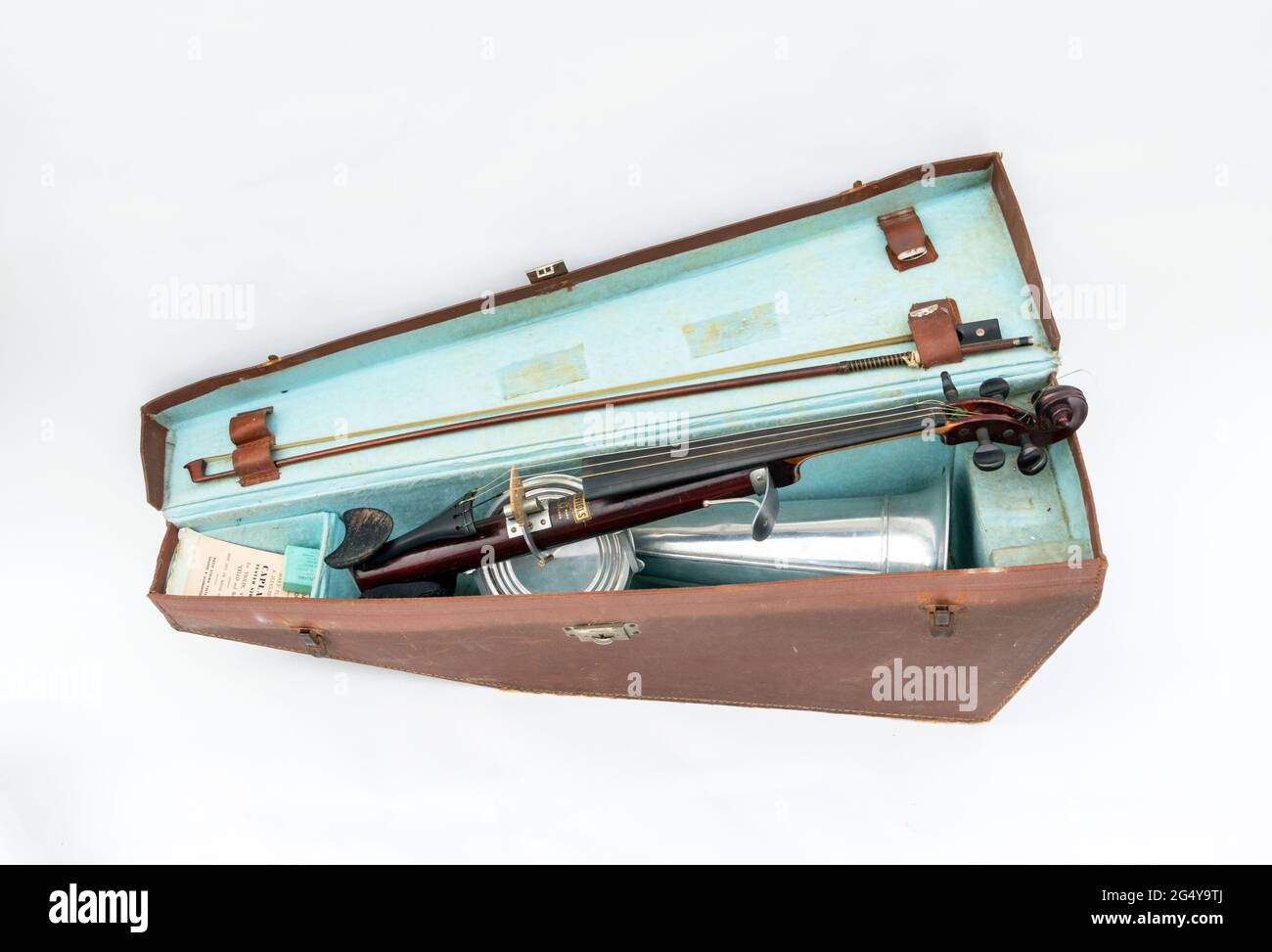 A Stroh violin or phonofiddle or stroviol musical recording instrument ...