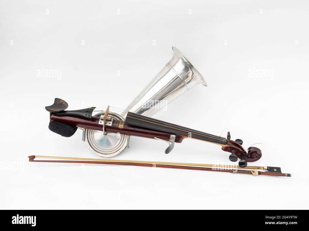 A Stroh violin or phonofiddle or stroviol musical recording instrument ...