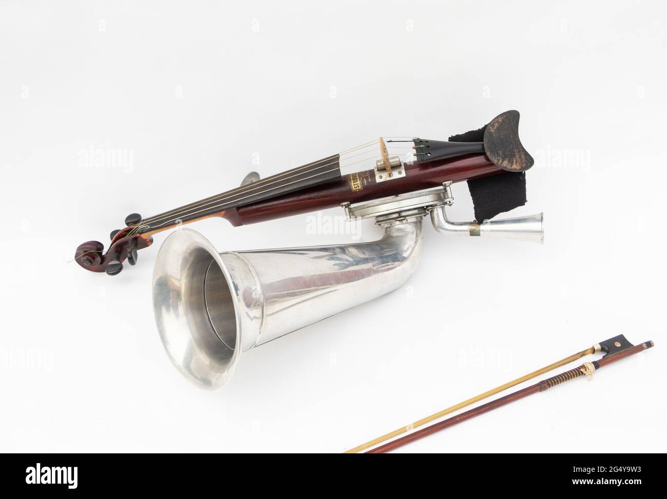 A Stroh violin or phonofiddle or stroviol musical recording instrument ...