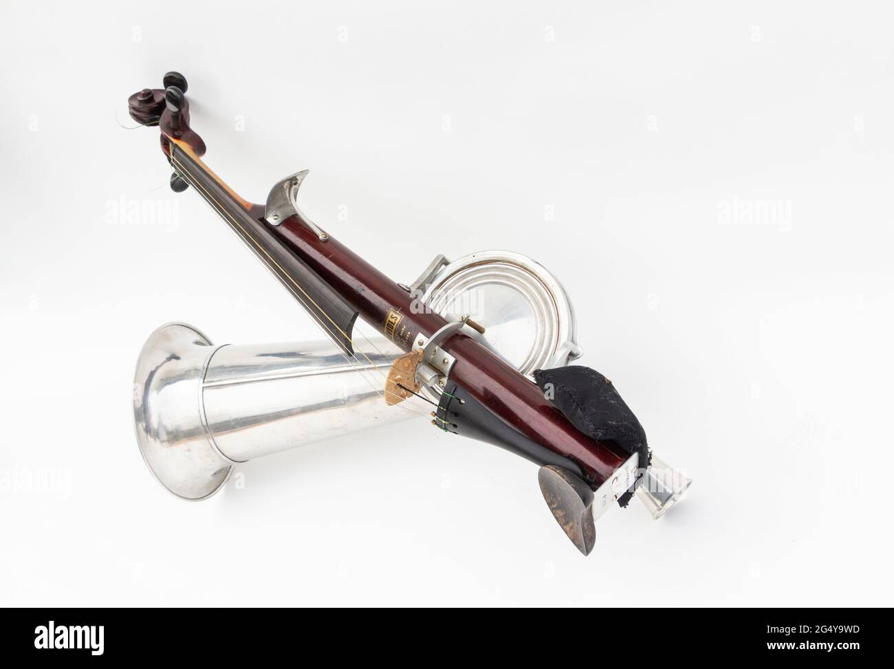 A Stroh violin or phonofiddle or stroviol musical recording instrument ...