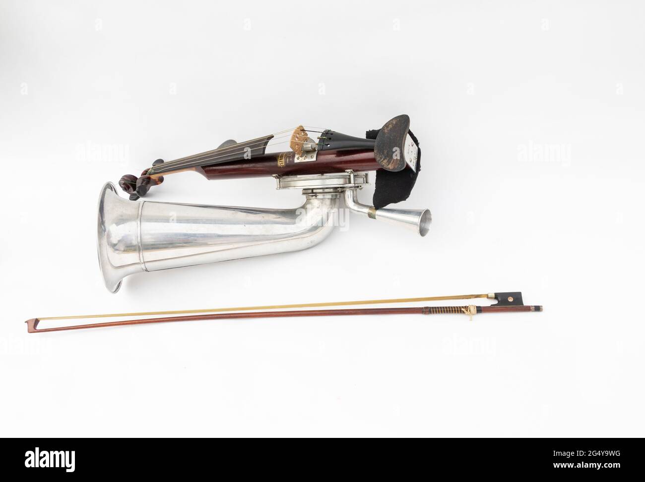 A Stroh violin or phonofiddle or stroviol musical recording instrument ...