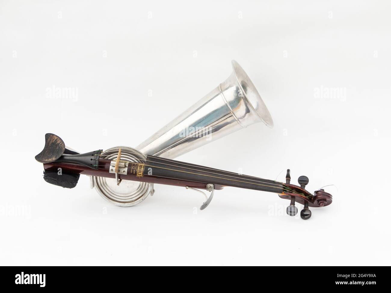 A Stroh violin or phonofiddle or stroviol musical recording instrument ...
