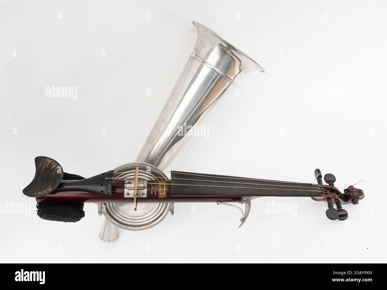 A Stroh violin or phonofiddle or stroviol musical recording instrument ...