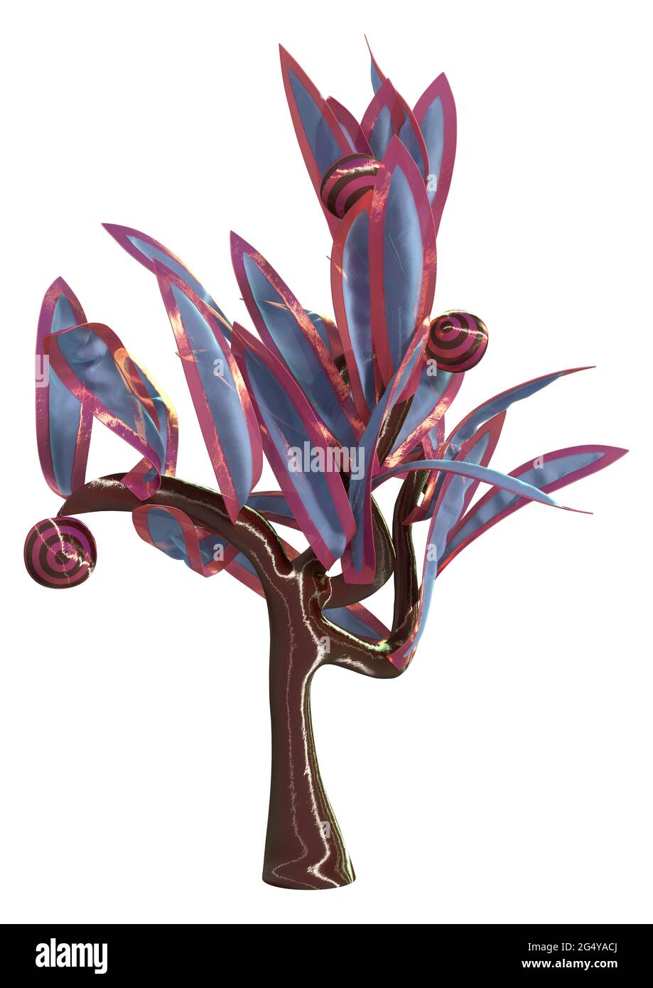3D rendering of a fantasy alien plant isolated on white background ...