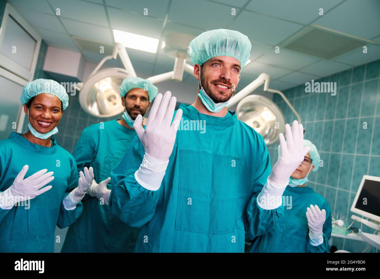 Doctors preparation for surgical operation in hospital. Healthcare ...