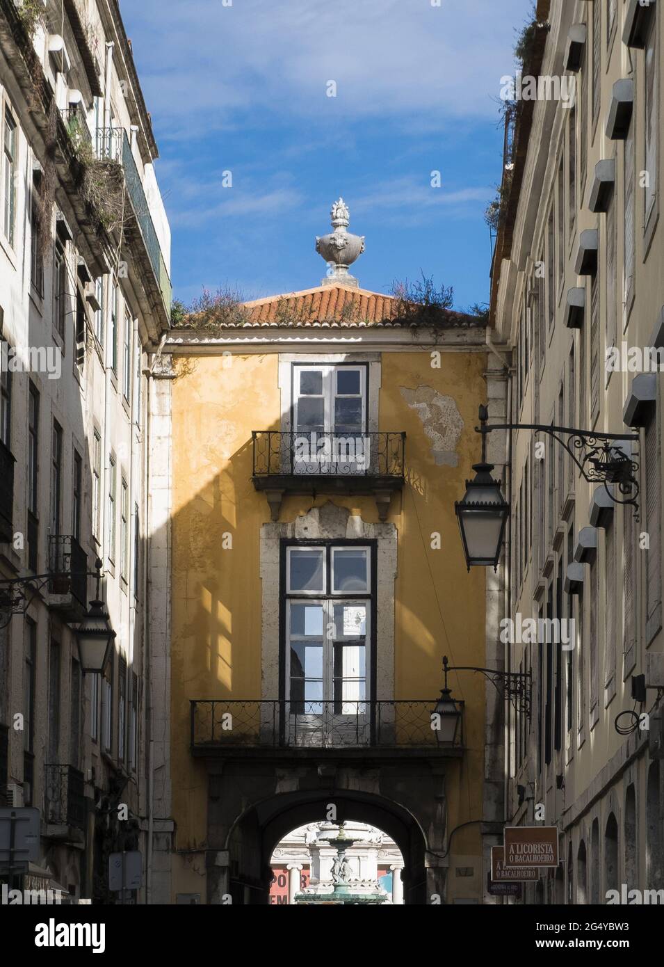 Vertical shot of old buildings in Lisbon, Portugal Stock Photo - Alamy