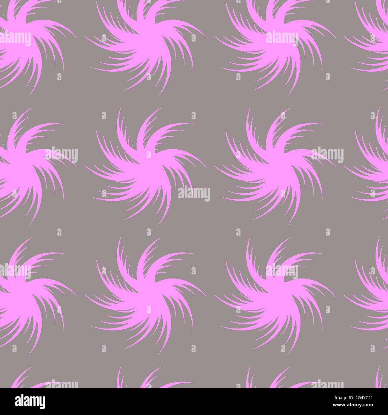 seamless pattern unusual pink abstract flowers on gray background Stock ...