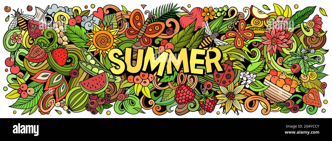 Summer hand drawn cartoon doodle illustration Stock Vector Image & Art ...