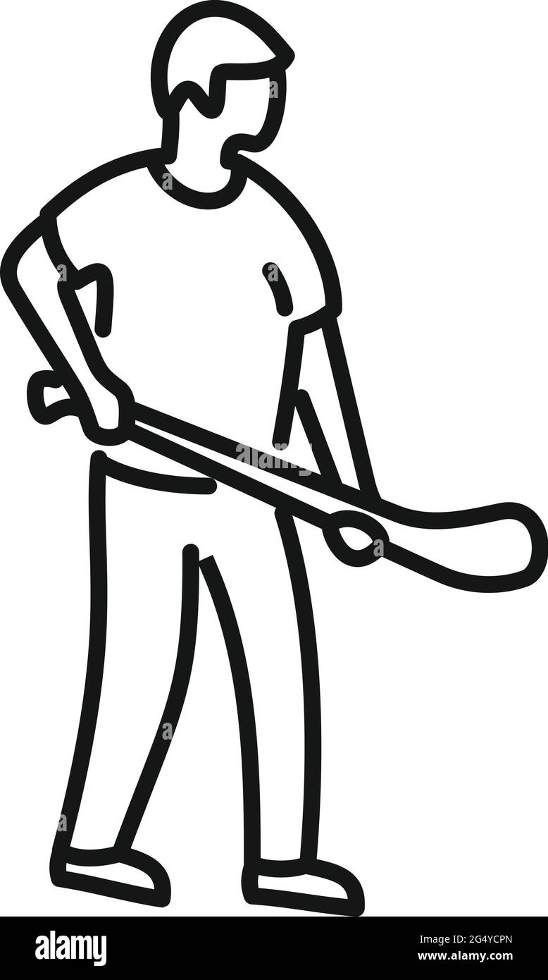 Hurling player icon, outline style Stock Vector Image & Art - Alamy