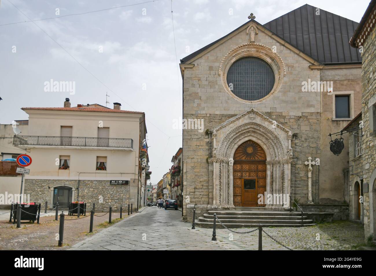 Agnone, Italy, 06/21/2021, A medieval church in an old town in the ...
