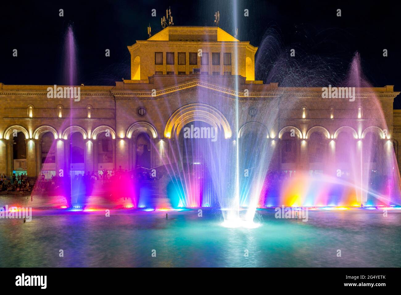 The Republic Square in Yerevan at night Stock Photo - Alamy