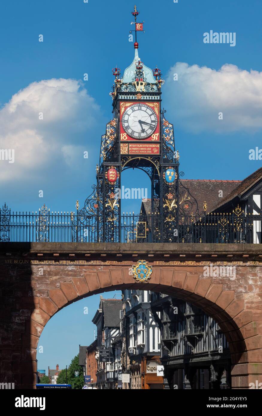 Eastgate Clock on Roman Wall in Chester, Cheshire, UK Stock Photo - Alamy