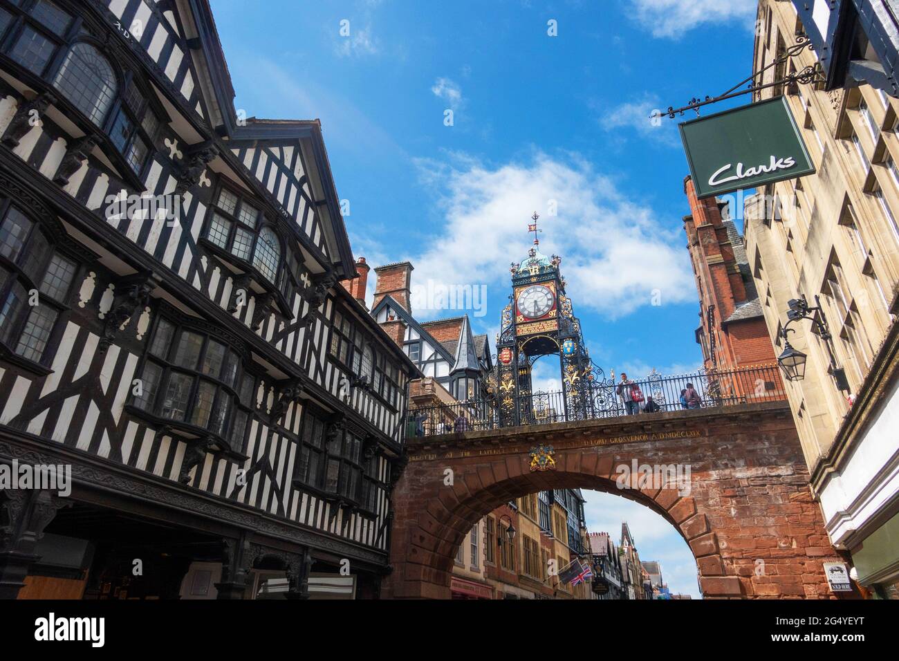 Eastgate Clock on Roman Wall in Chester, Cheshire, UK Stock Photo - Alamy