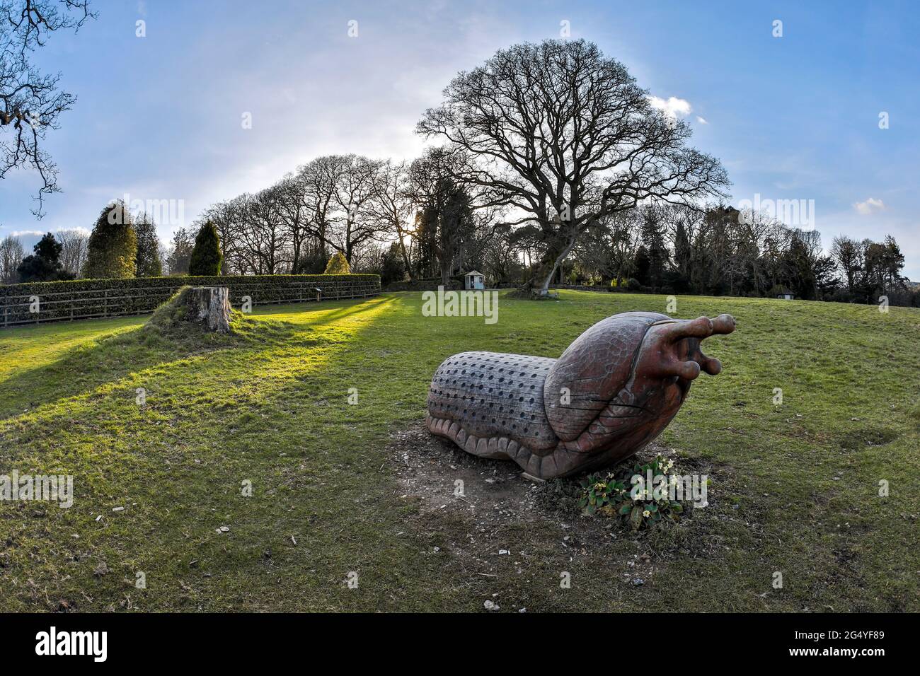 Pinetum Gardens; Slug Sculpture; Cornwall; UK Stock Photo - Alamy