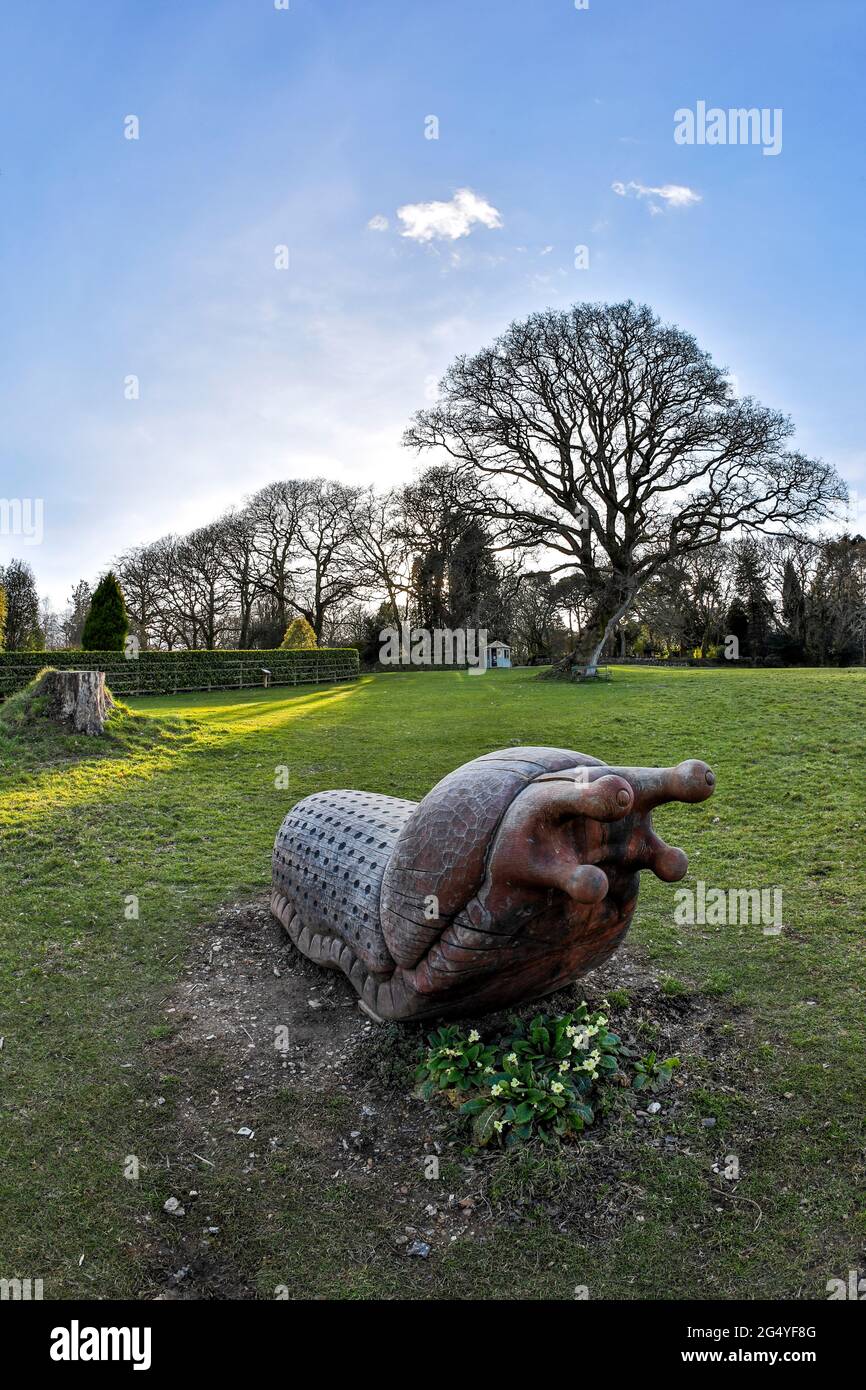 Pinetum Gardens; Slug Sculpture; Cornwall; UK Stock Photo - Alamy
