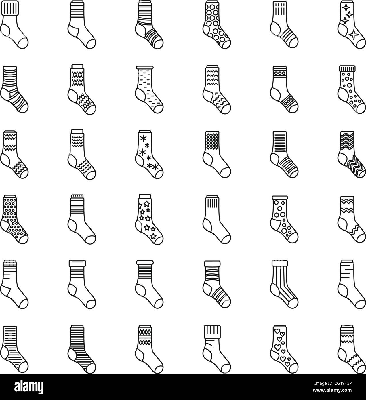 Cotton socks icons set, outline style Stock Vector Image & Art - Alamy