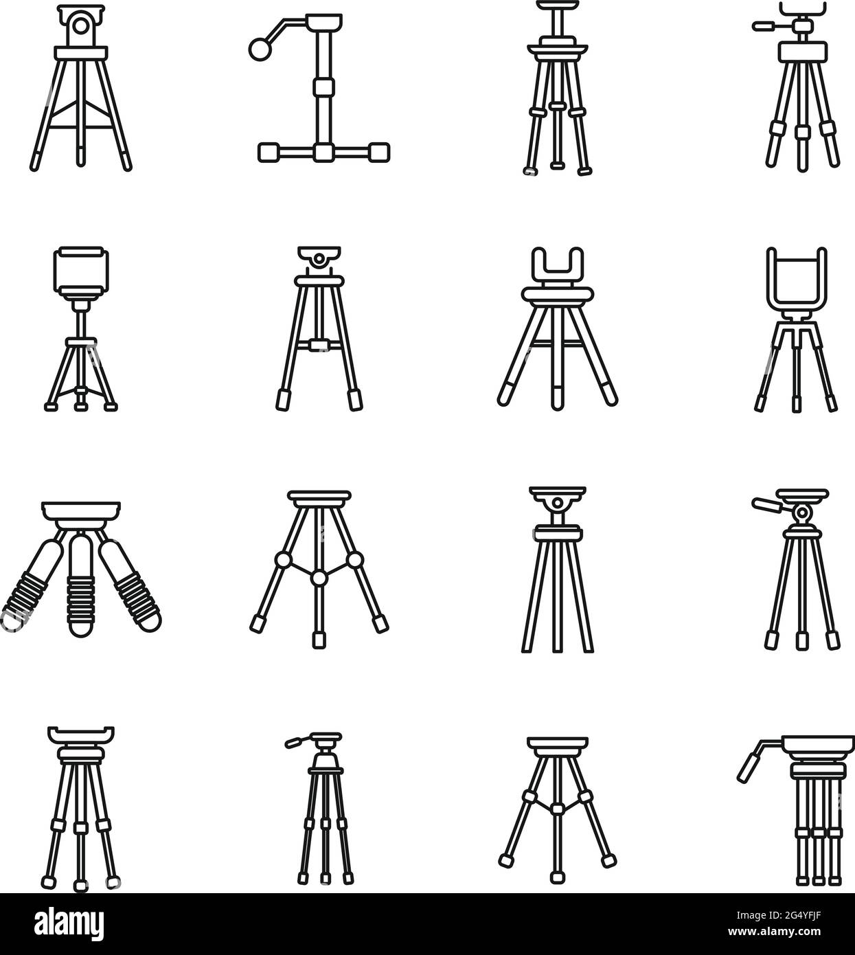 Tripod support icons set, outline style Stock Vector Image & Art - Alamy
