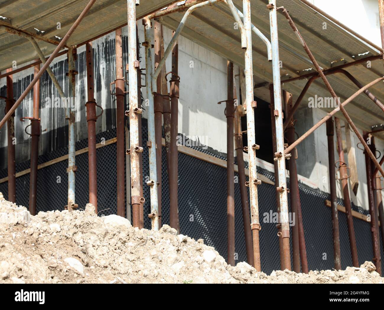 inside a construction site during the renovation of a building and the ...
