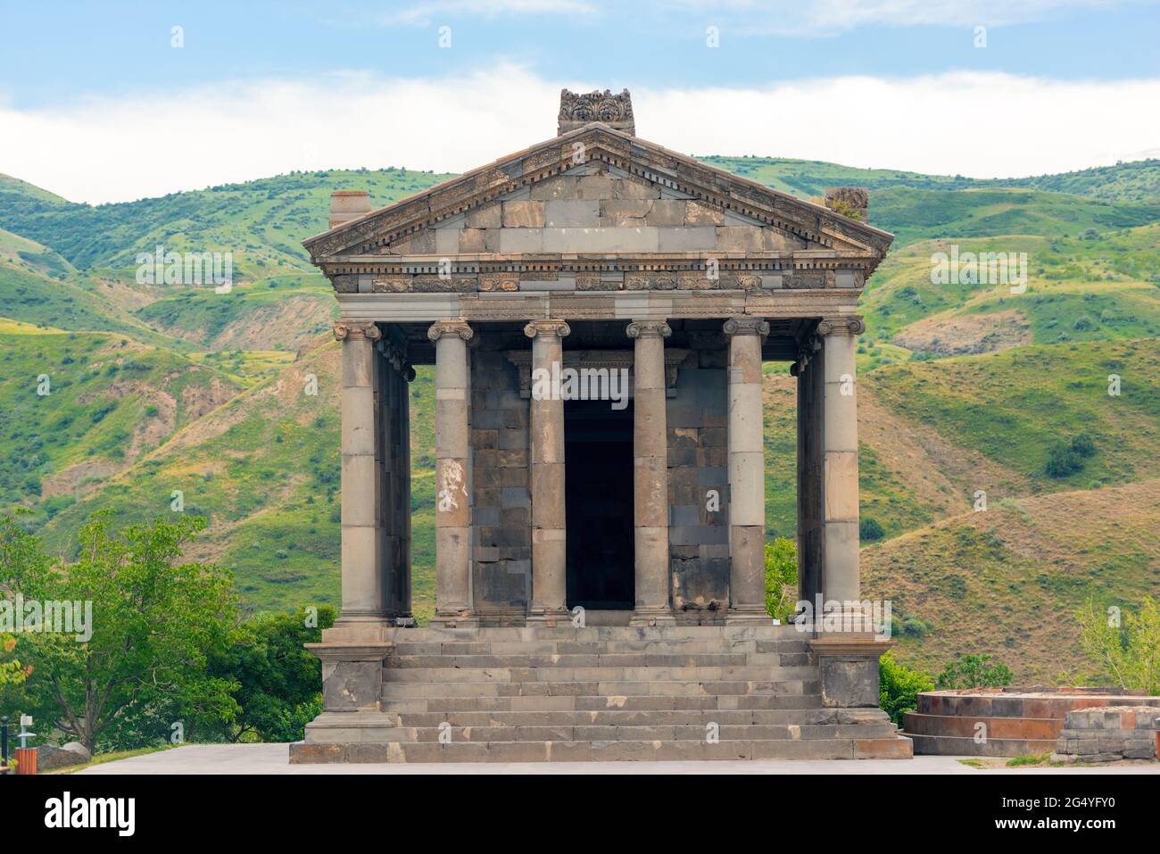 Garni pagan temple in the mountains of Armenia, a landmark of the ...