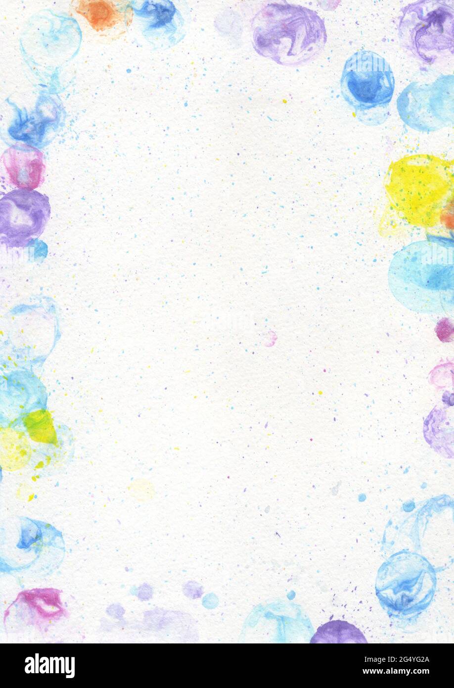 colourful funny border with ink soap bubbles and splash Stock Photo - Alamy
