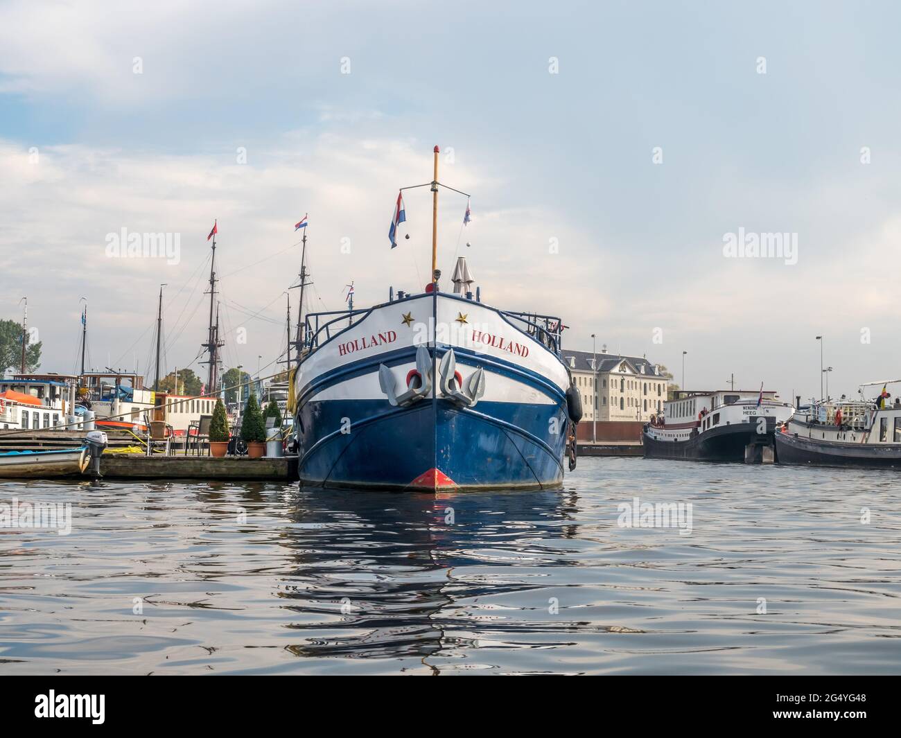 AMSTERDAM - OCTOBER 3: City scene along canal during cruising on boat ...