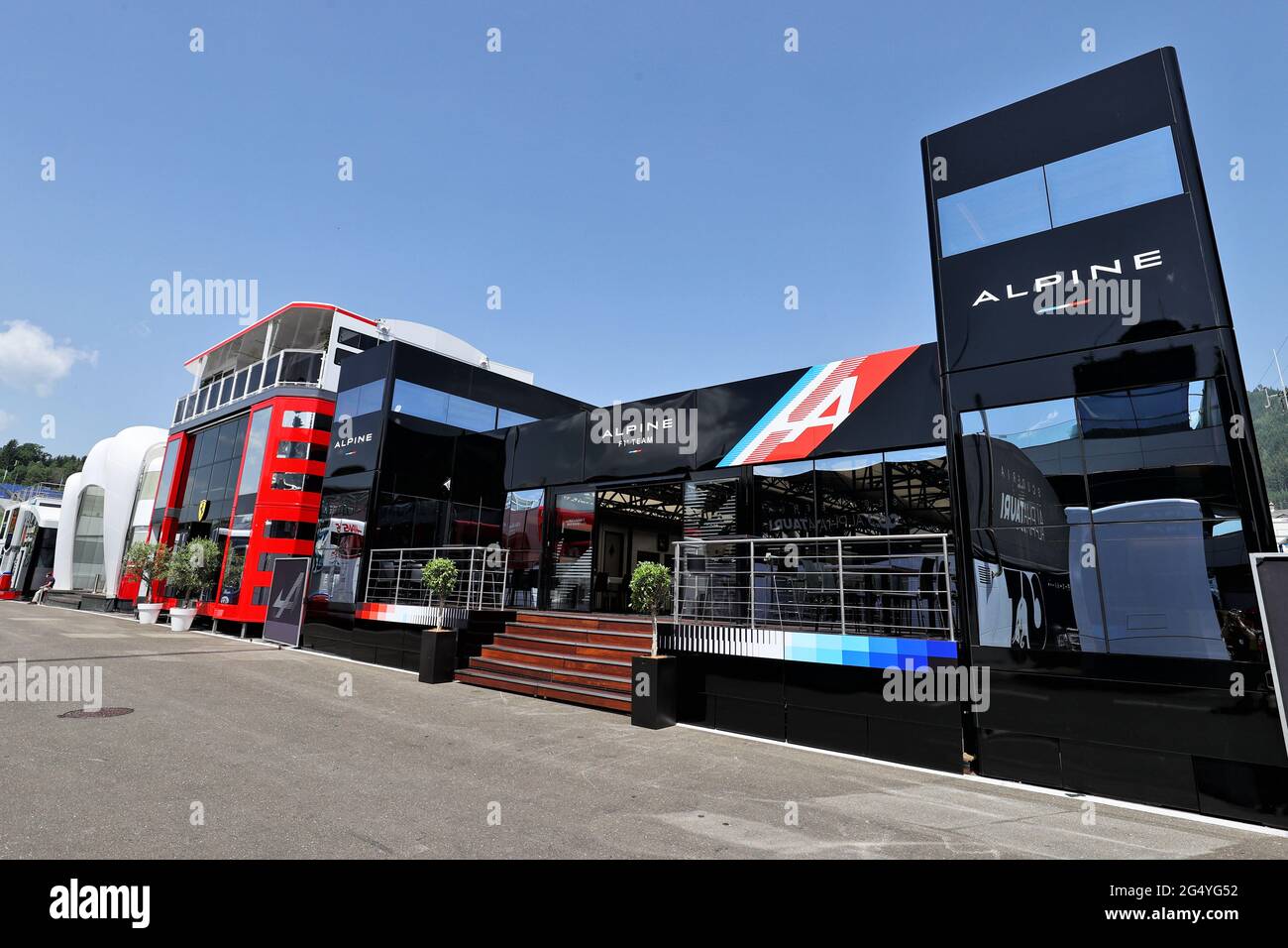 Spielberg, Austria. 24th June, 2021. Alpine F1 Team motorhome in the ...