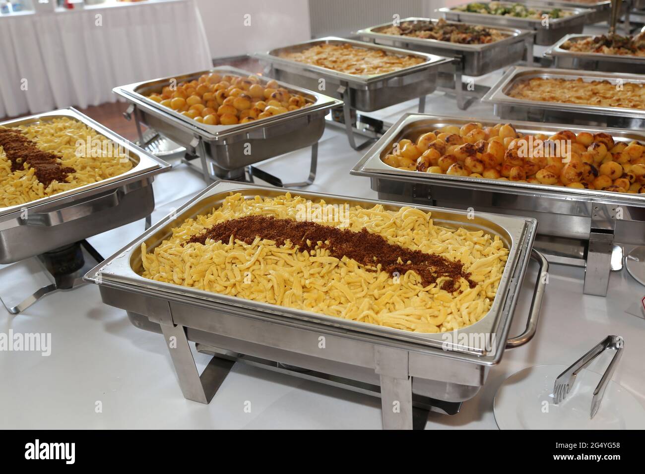 Closeup shot of various delicious dishes at a buffet Stock Photo - Alamy