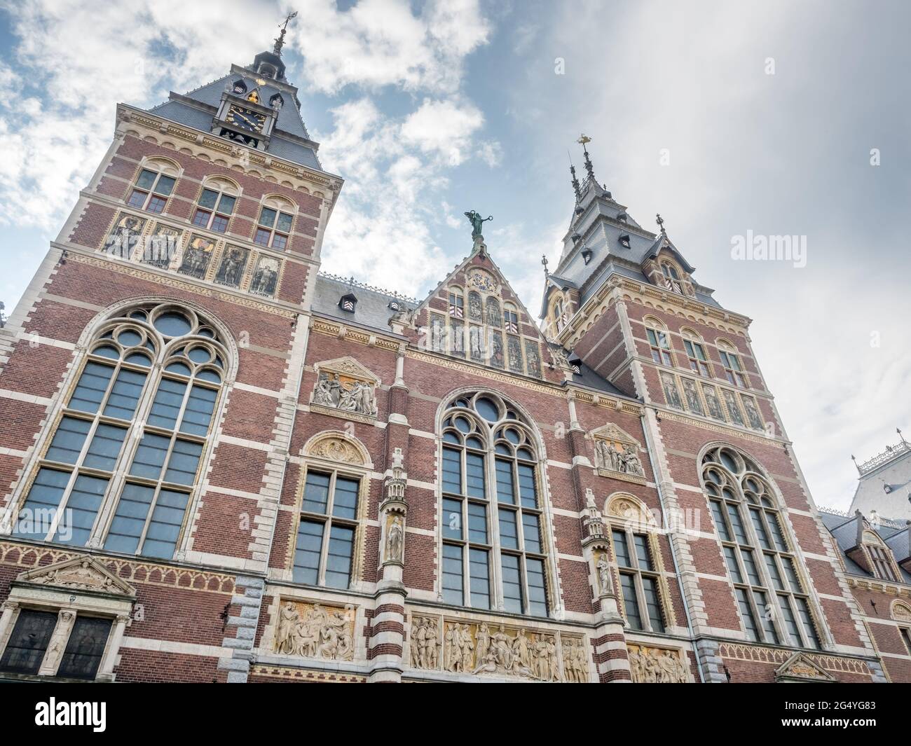 Rijksmuseum building is landmark of Amsterdam under cloudy sky Stock ...