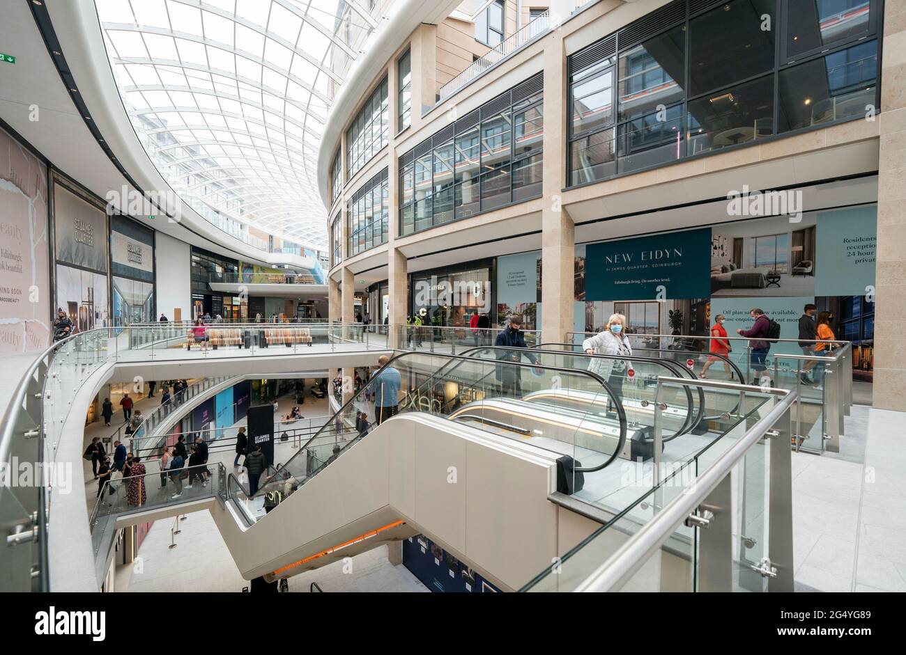 The main retail space inside the St James Quarter shopping centre in ...