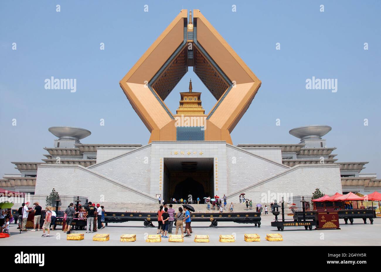 Famen Temple, Shaanxi Province, China: The huge diamond-shaped Namaste ...