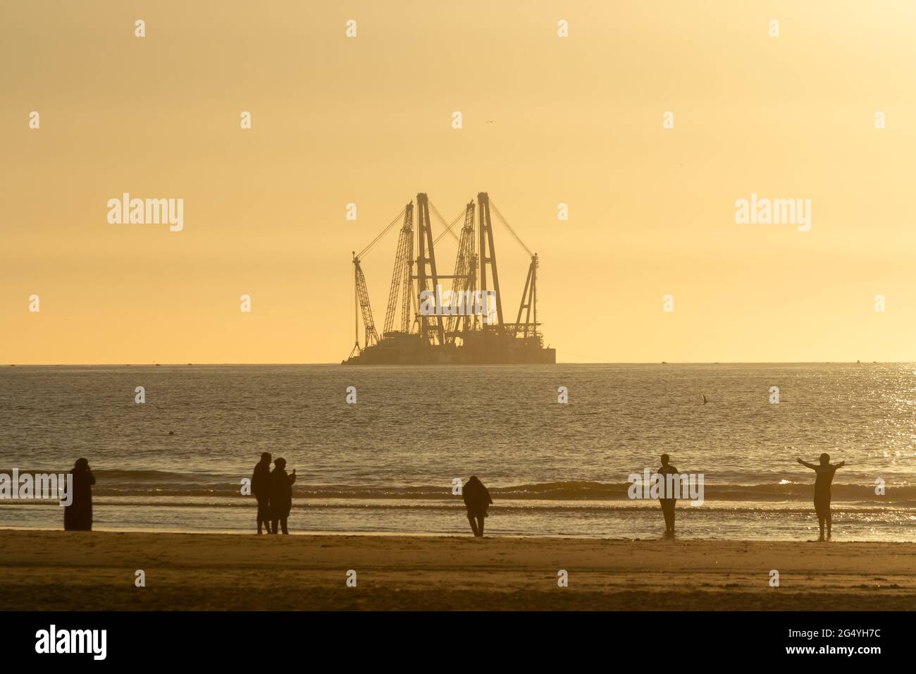 Kijkduin beach, The Hague, The Netherlands - June 13 2021: Heavy ...