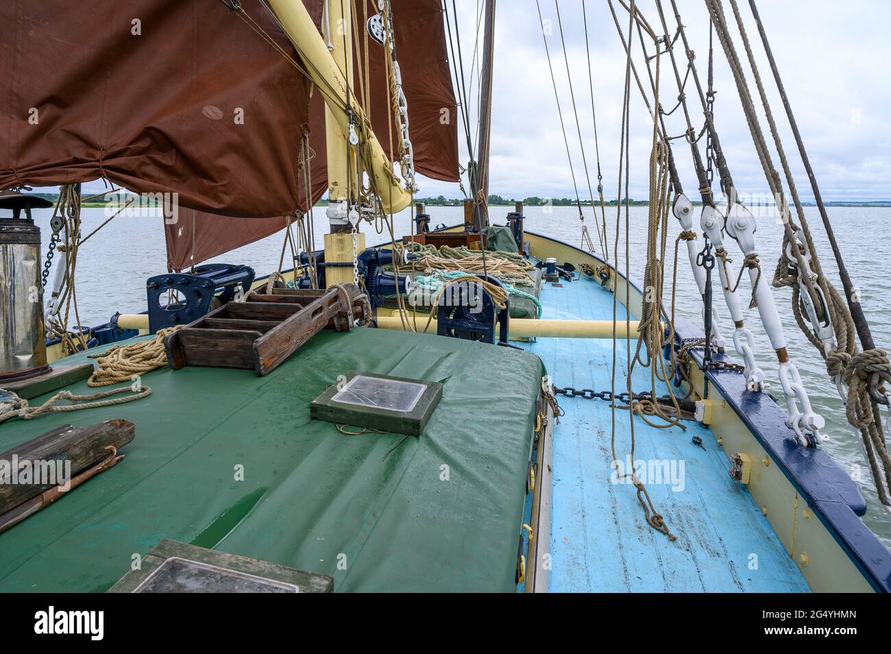 Cover with hatches on "Edith May" historic sailing barge on charter ...