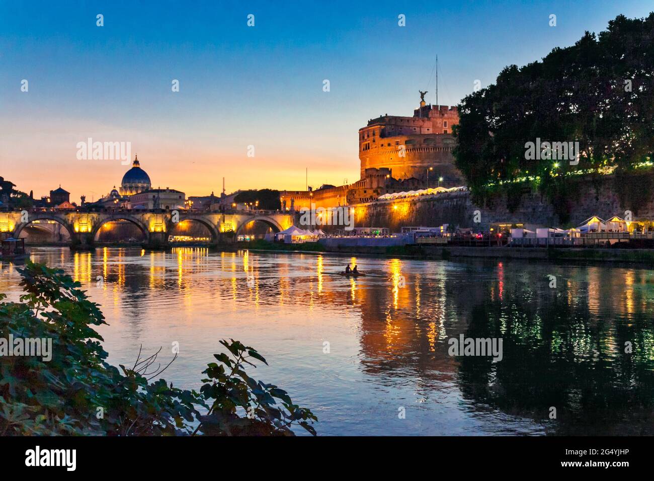 Sunset on Vatican and Sant'Angelo castle Stock Photo - Alamy