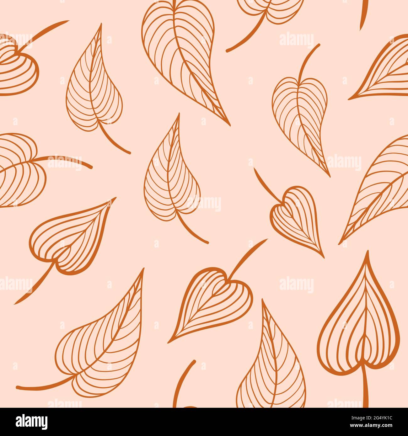 Seamless pattern with autumn leaves, vector. Falling leaves, continuous ...