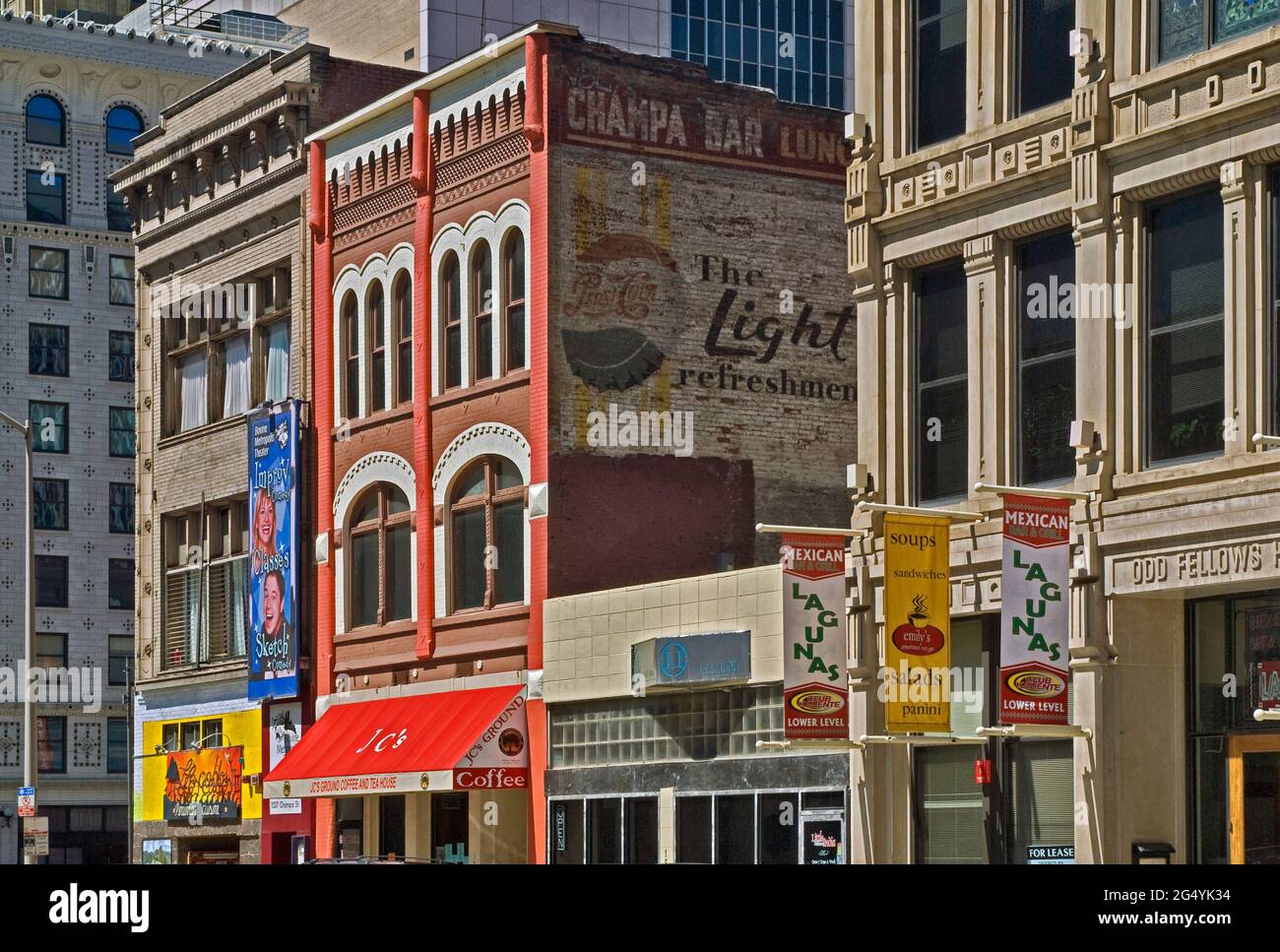 Historic buildings on Champa Street, Downtown, Denver, Colorado, USA ...