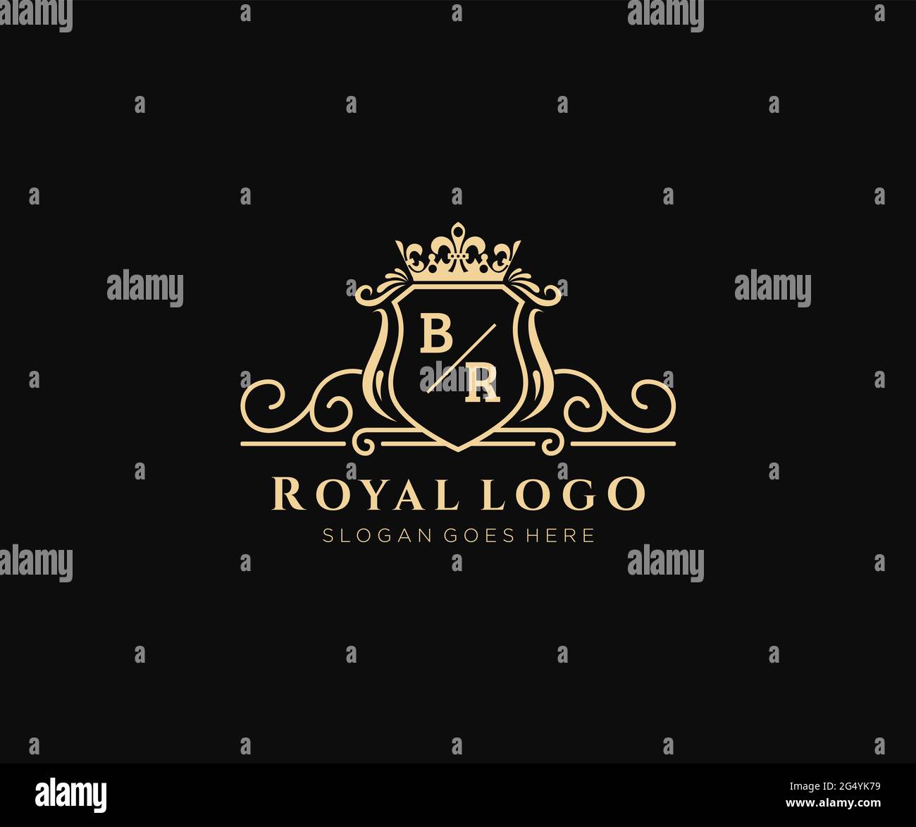 BR Letter Luxurious Brand Logo Template, for Restaurant, Royalty ...