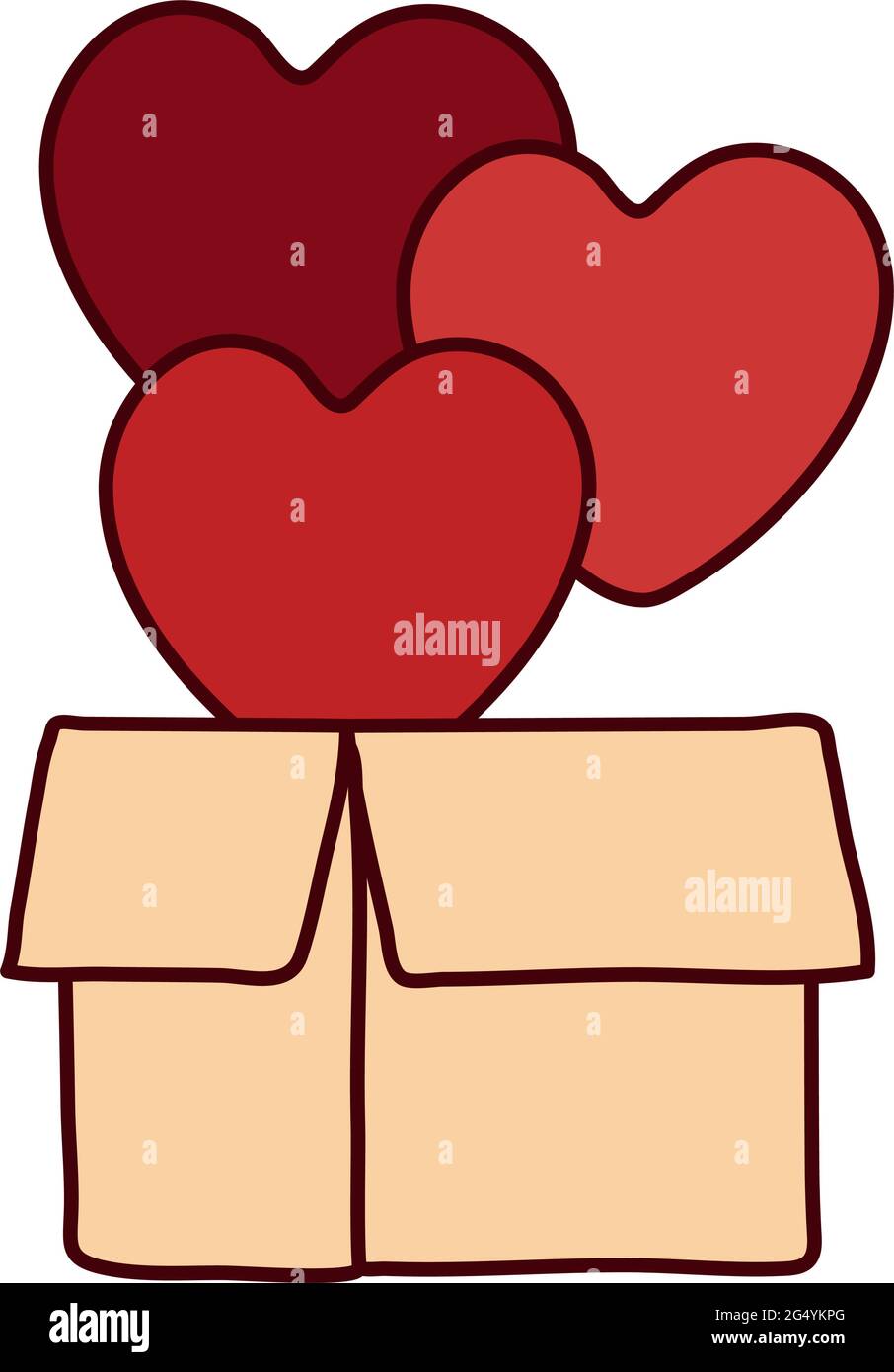 box with hearts Stock Vector Image & Art - Alamy