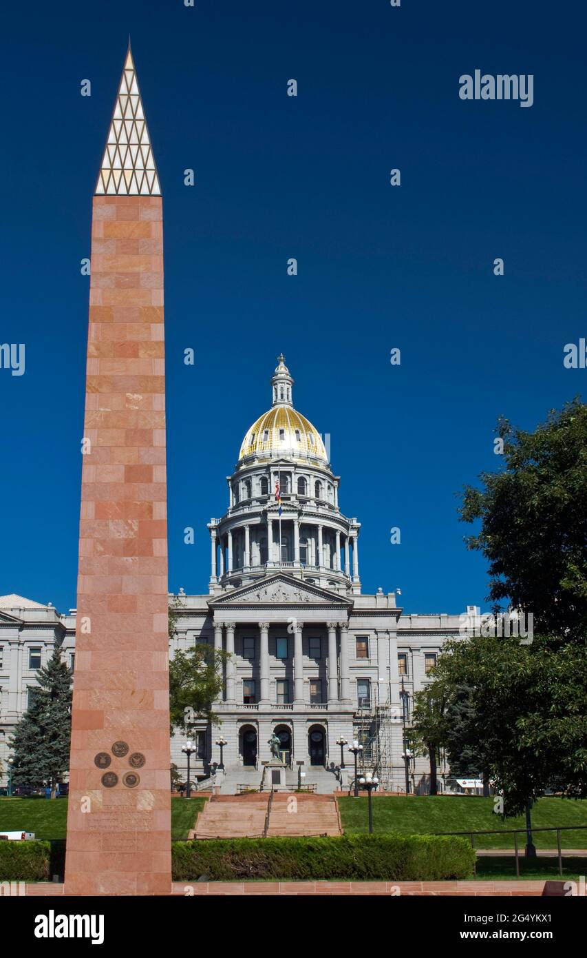 Colorado Veterans Monument, State Capitol, Denver, Colorado, USA Stock ...