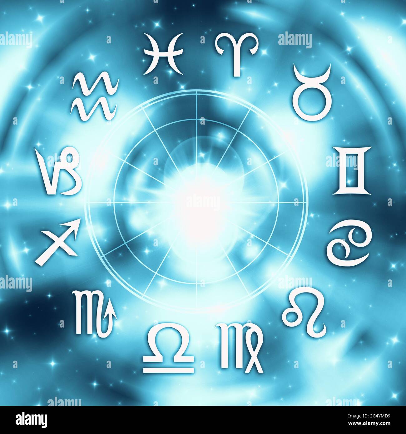 astrology wheel with all signs of the zodiac Stock Photo - Alamy