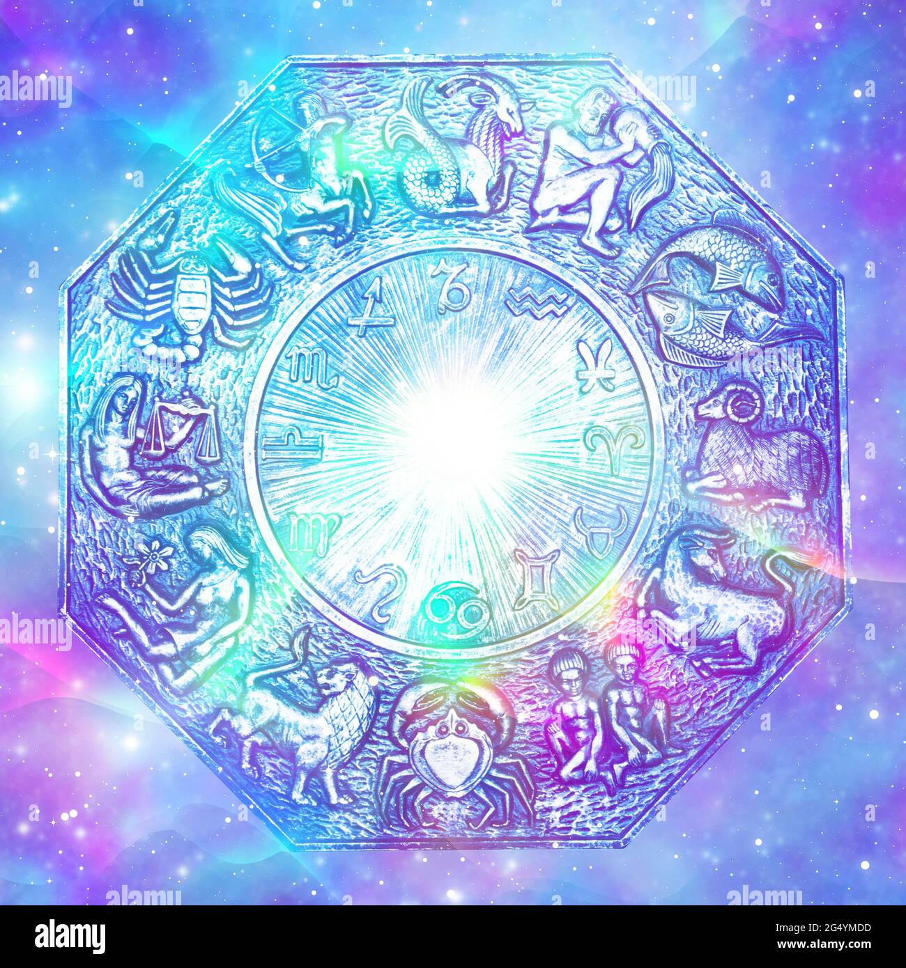astrology wheel with all signs of the zodiac Stock Photo - Alamy