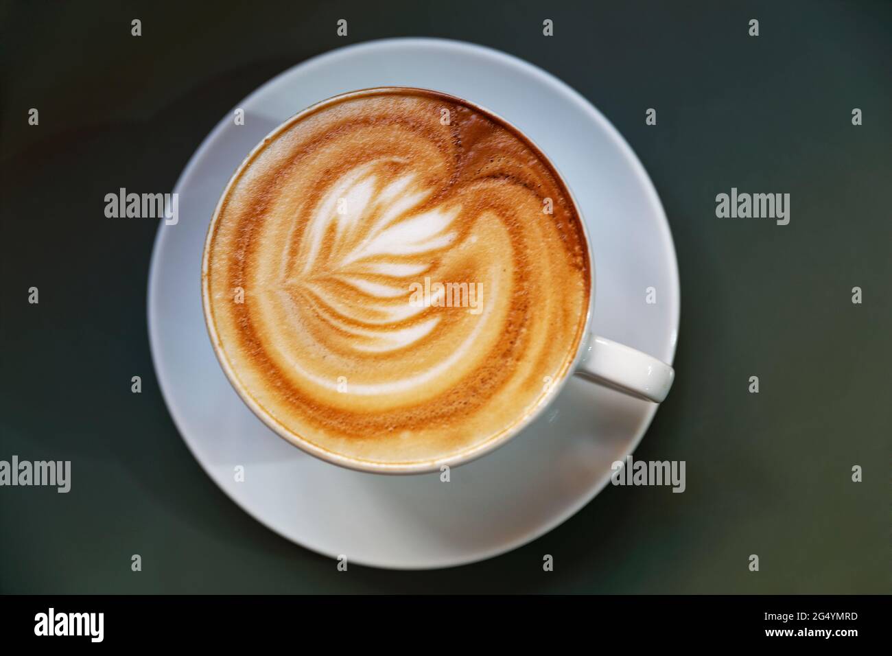 Cafe Latte (caffè e latte) Espresso topped with foamy milk also showing ...