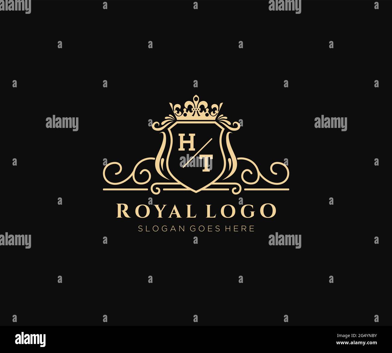 HT Letter Luxurious Brand Logo Template, for Restaurant, Royalty ...