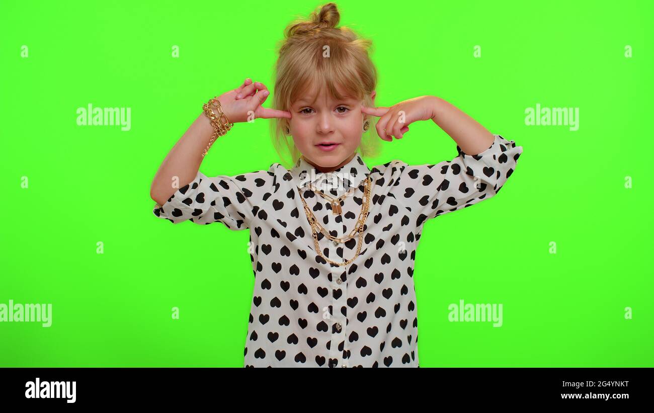 Kid child girl pointing at camera and showing stupid gesture, blaming ...