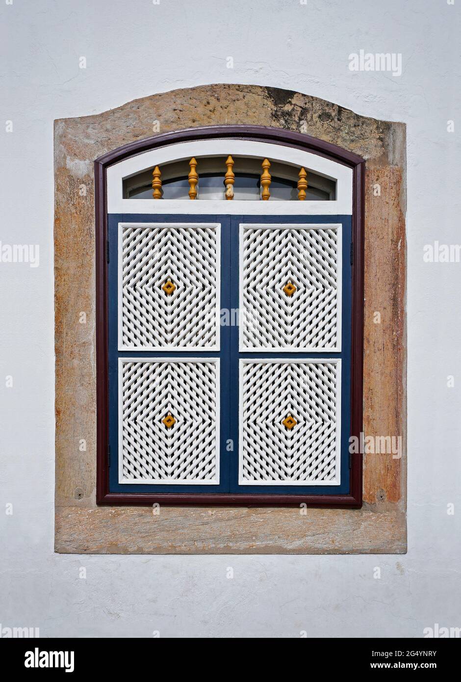 Ancient colonial window in historical city of Ouro Preto, Brazil Stock ...