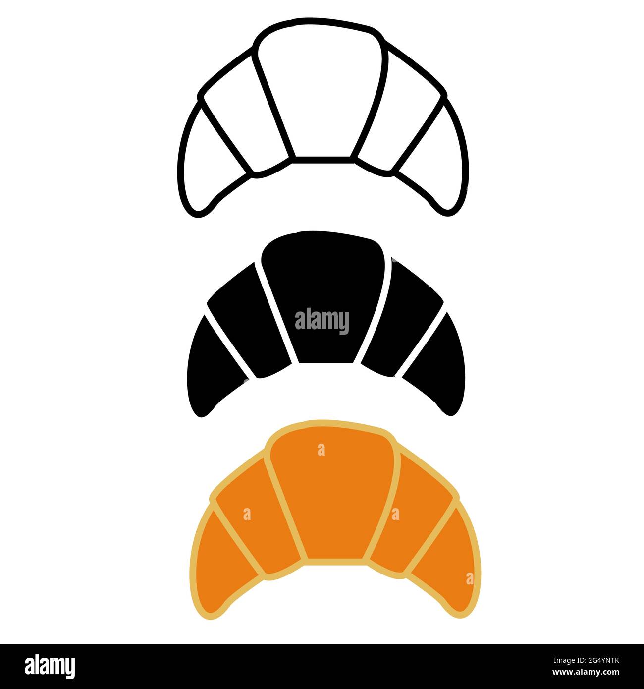 croissant icon on white background. bakery croissant outline. croissant ...