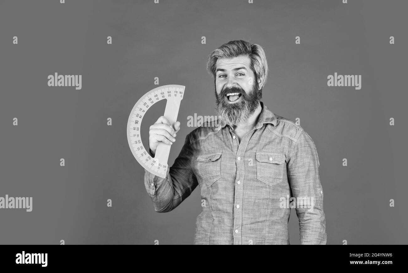 school teacher use protractor. math and geometry subject. back to ...